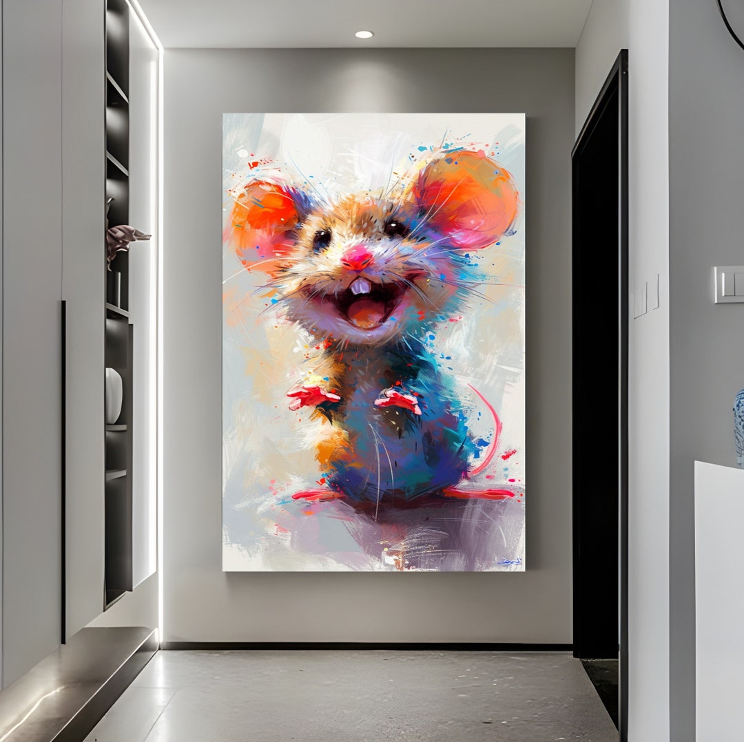 Hamster Wall Art, Pet Portrait Hamster Design İnterior Decor Nursery ...