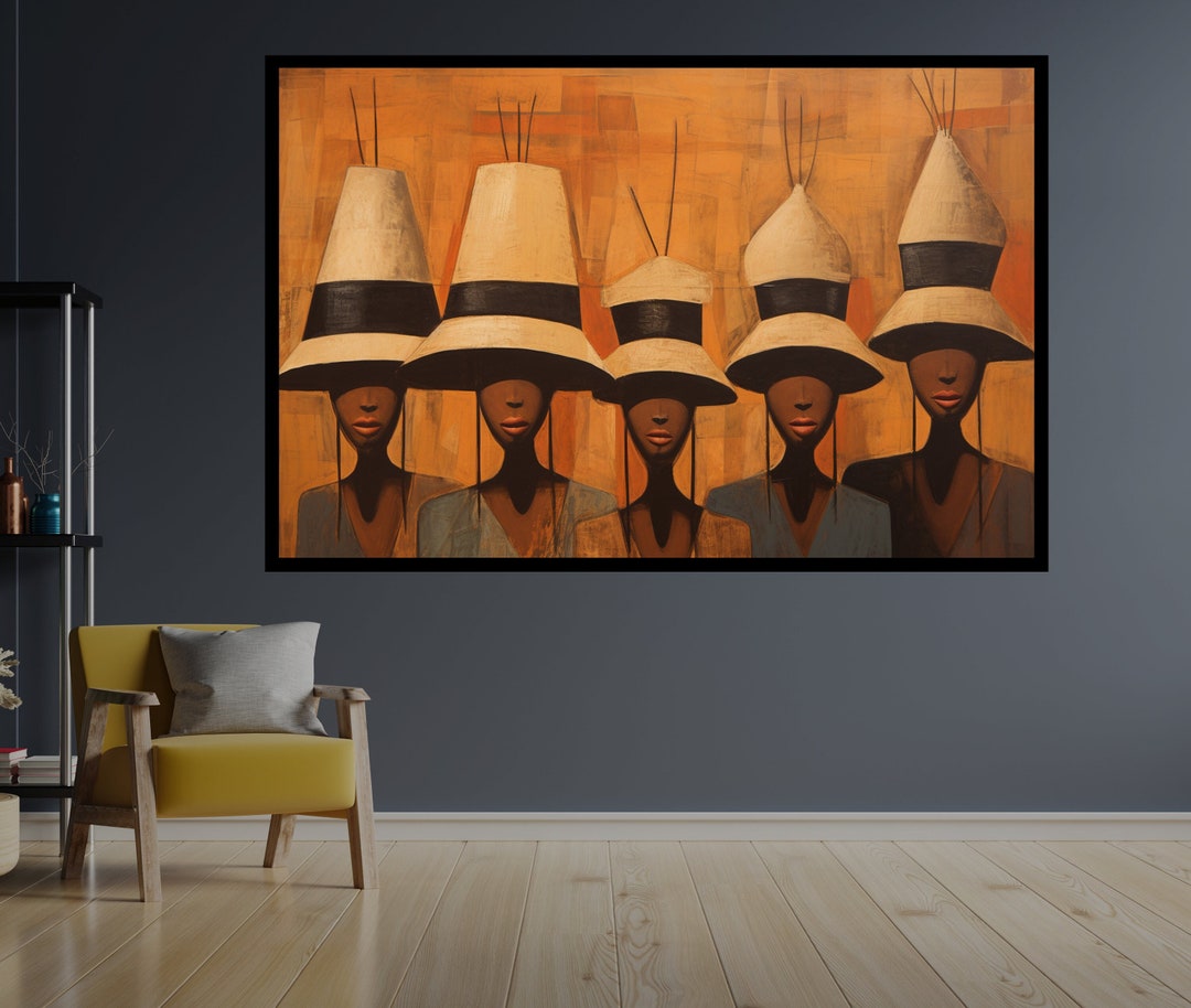 African Culture Wall Art, Modern African Portrait, Minimalist African ...