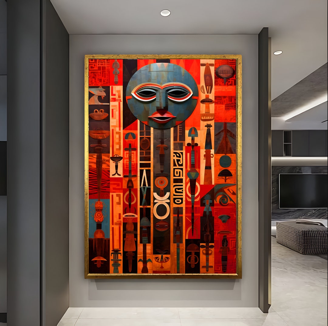 African Wall Embroidery, Lux Home Art, African Home Gift, Living Room ...