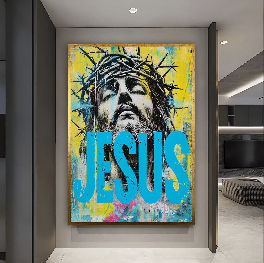 Jesus Christ Art Print, Religious Wall Art Christian Gifts Large Jesus ...