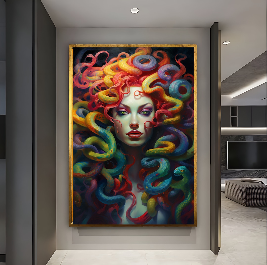 Medusa Wall Decoration Greek Culture Art Snake Head Decoration Colorful ...