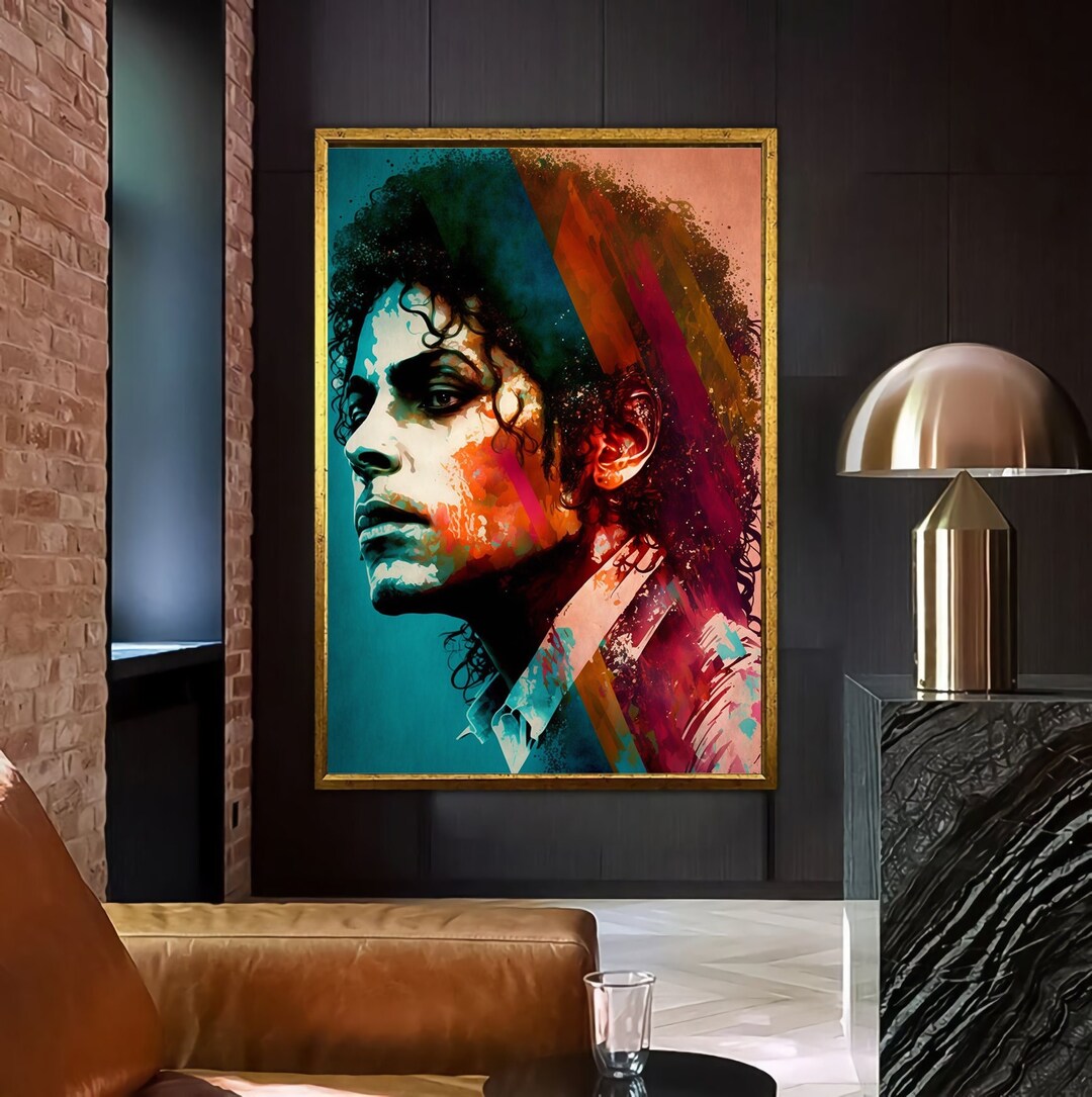 Michael Jackson Canvas Painting, Michael Jackson Abstract Wall Poster ...