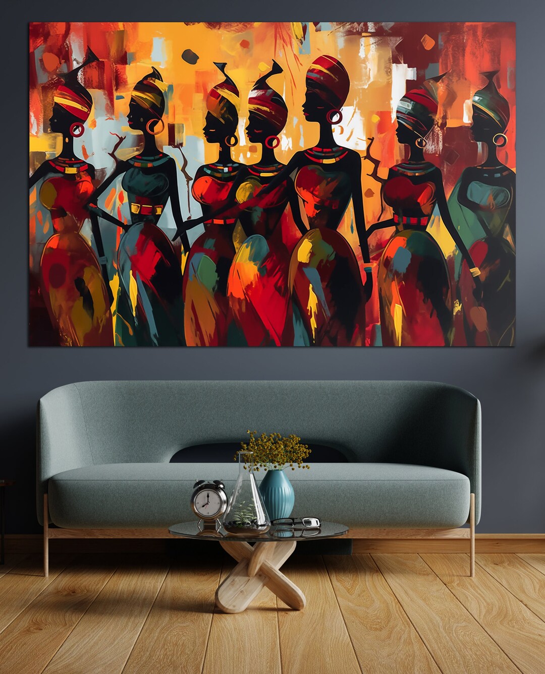 African Figures Culture Wall Art, African Culture Woman Wall Decor, Local African Abstract Wall ...