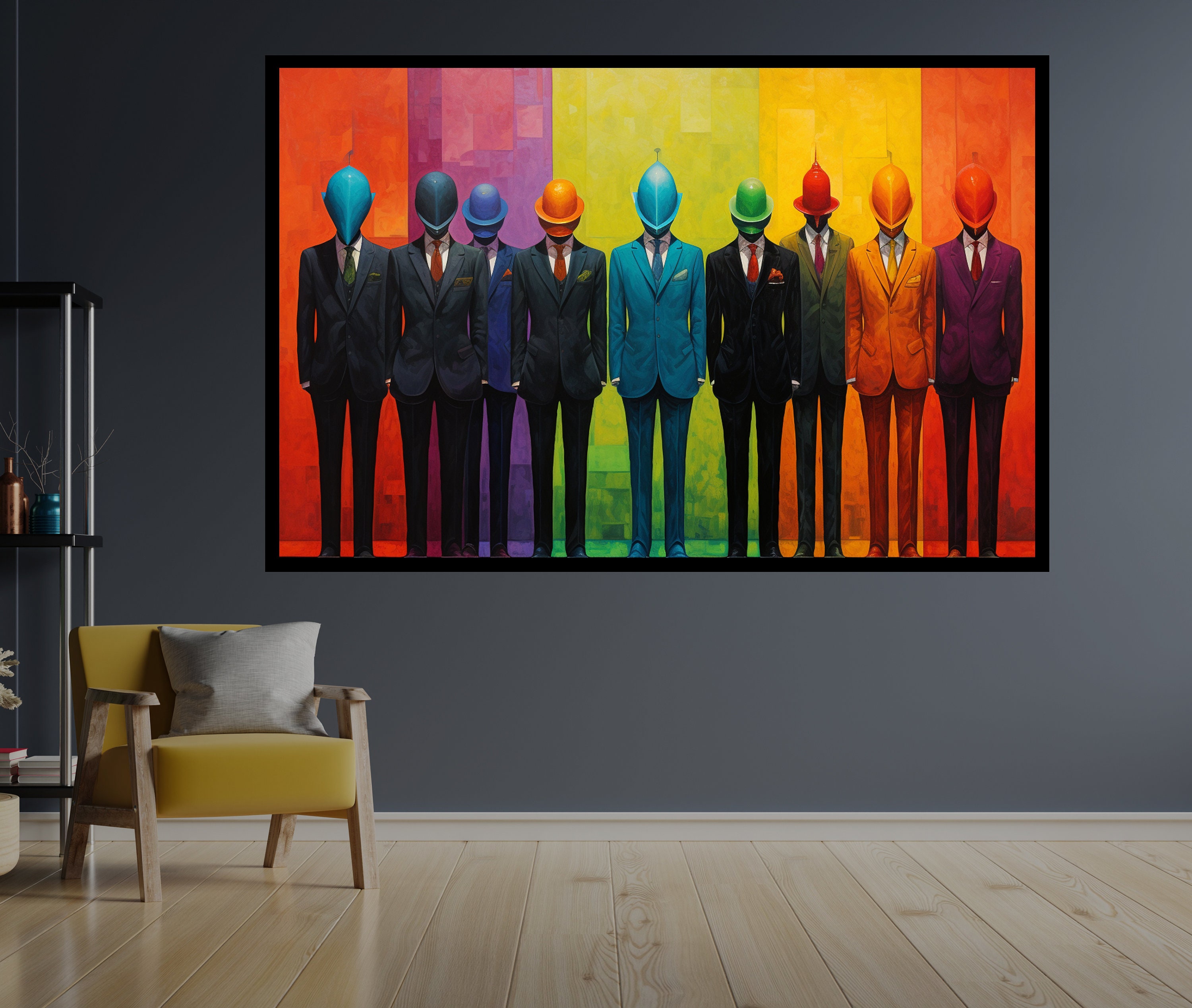 Men in Suits Wall Art Office Wall Art Colorful People - Etsy