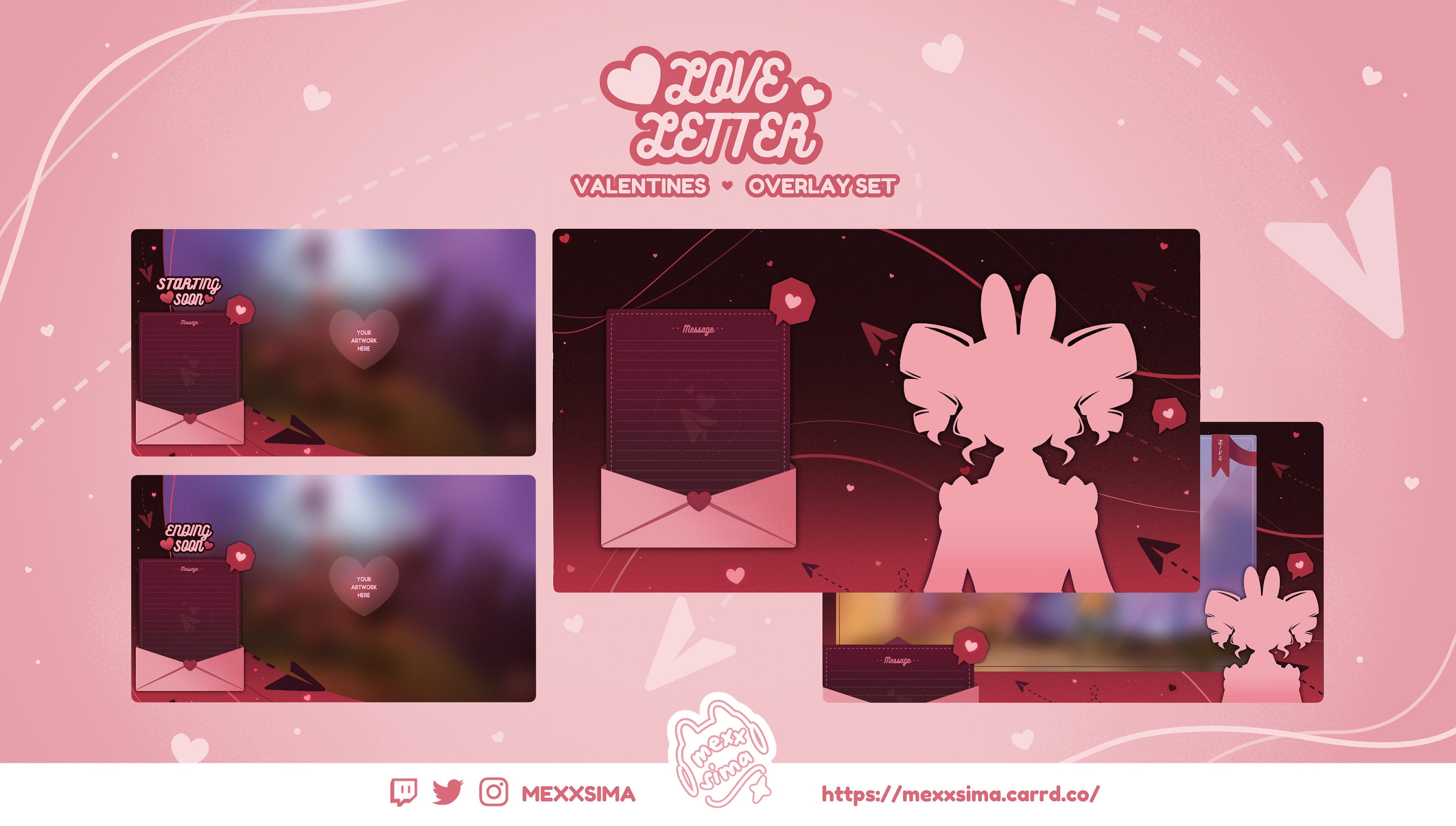 Love Letter Valentines Stream Overlay Set - Etsy