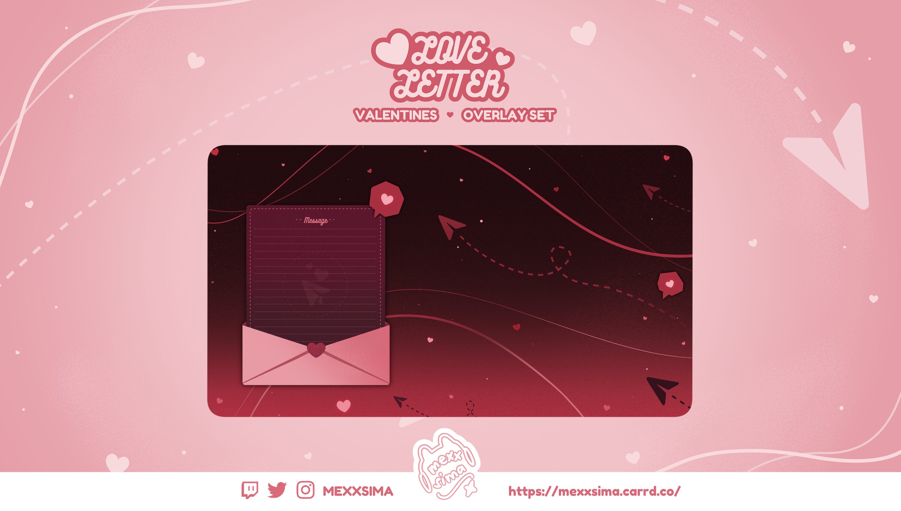 Love Letter Valentines Stream Overlay Set - Etsy