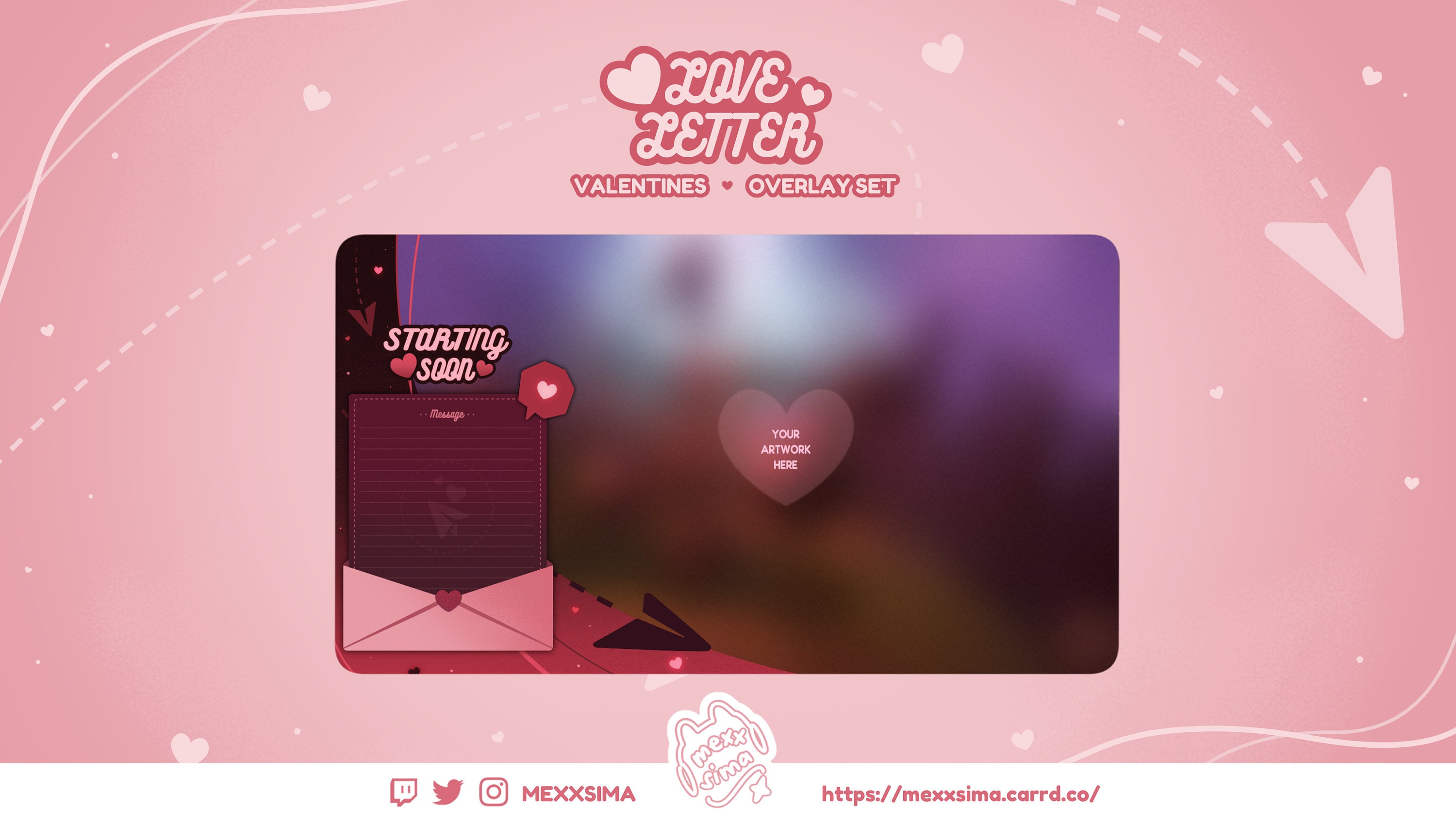 Love Letter Valentines Stream Overlay Set - Etsy