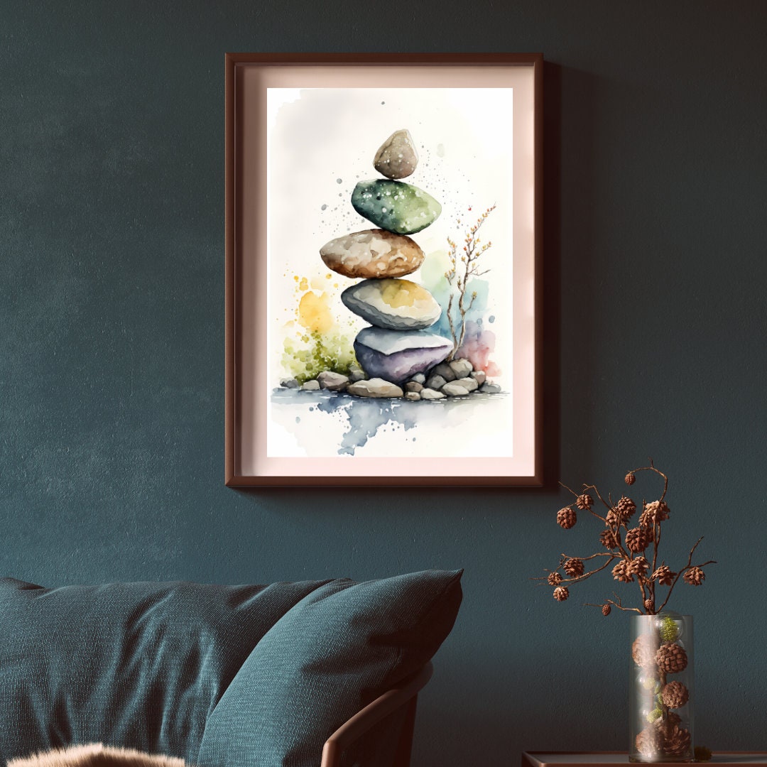 Zen Stone Art for Meditation and Tranquility, Inspired Artwork ...