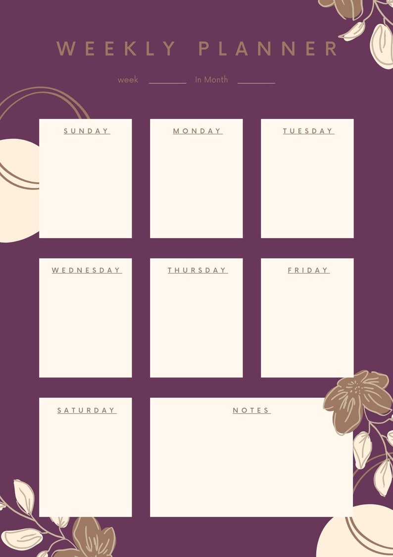 2023 Printable Weekly Planner 2023 Weekly Schedule A4 Printable Weekly ...