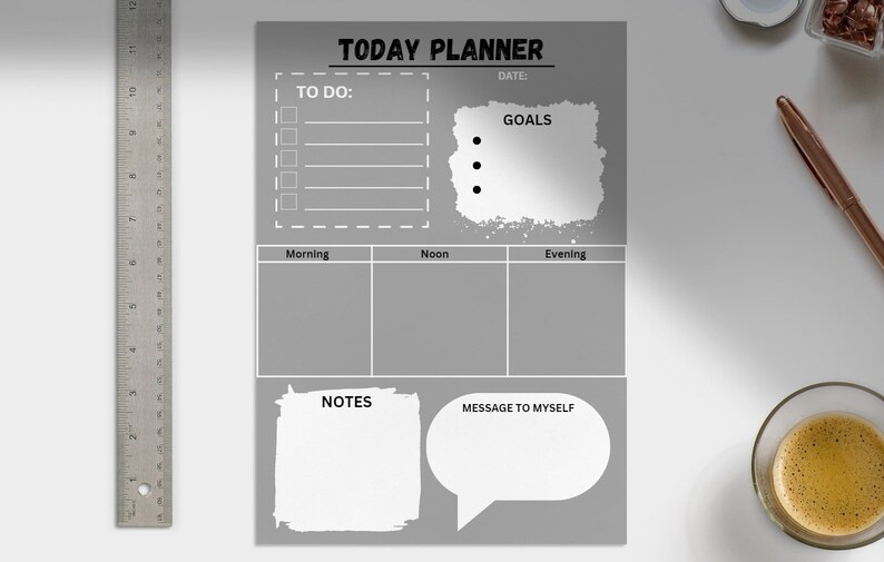 Today Planner Daily Planner Printable A4 Today Planner 3 Colors Daily ...