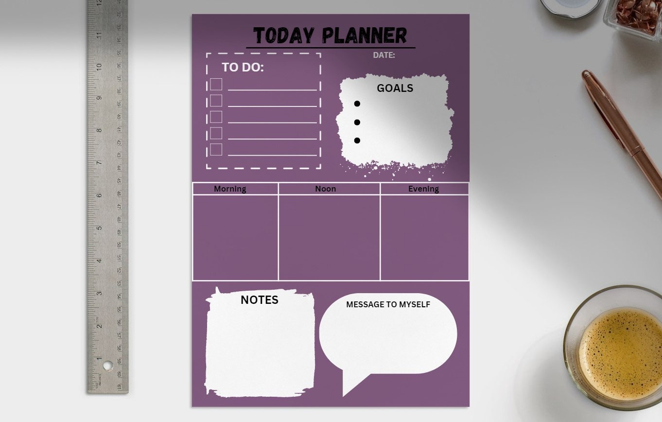 Today Planner Daily Planner Printable A4 Today Planner 3 Colors Daily ...