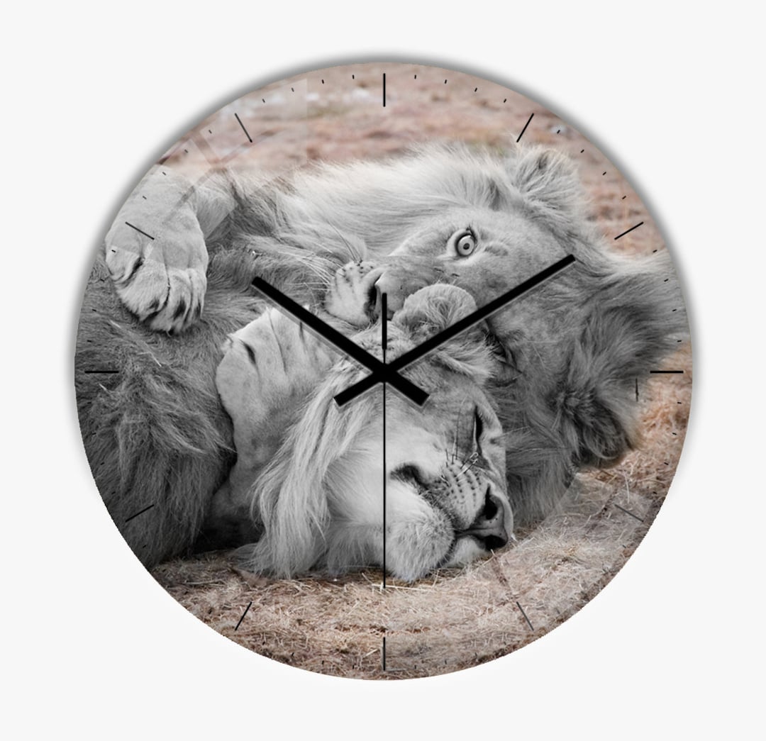 Wall Clock Lions Clock Gift Decorative Wall Clock Cool Clocks Lions Art ...