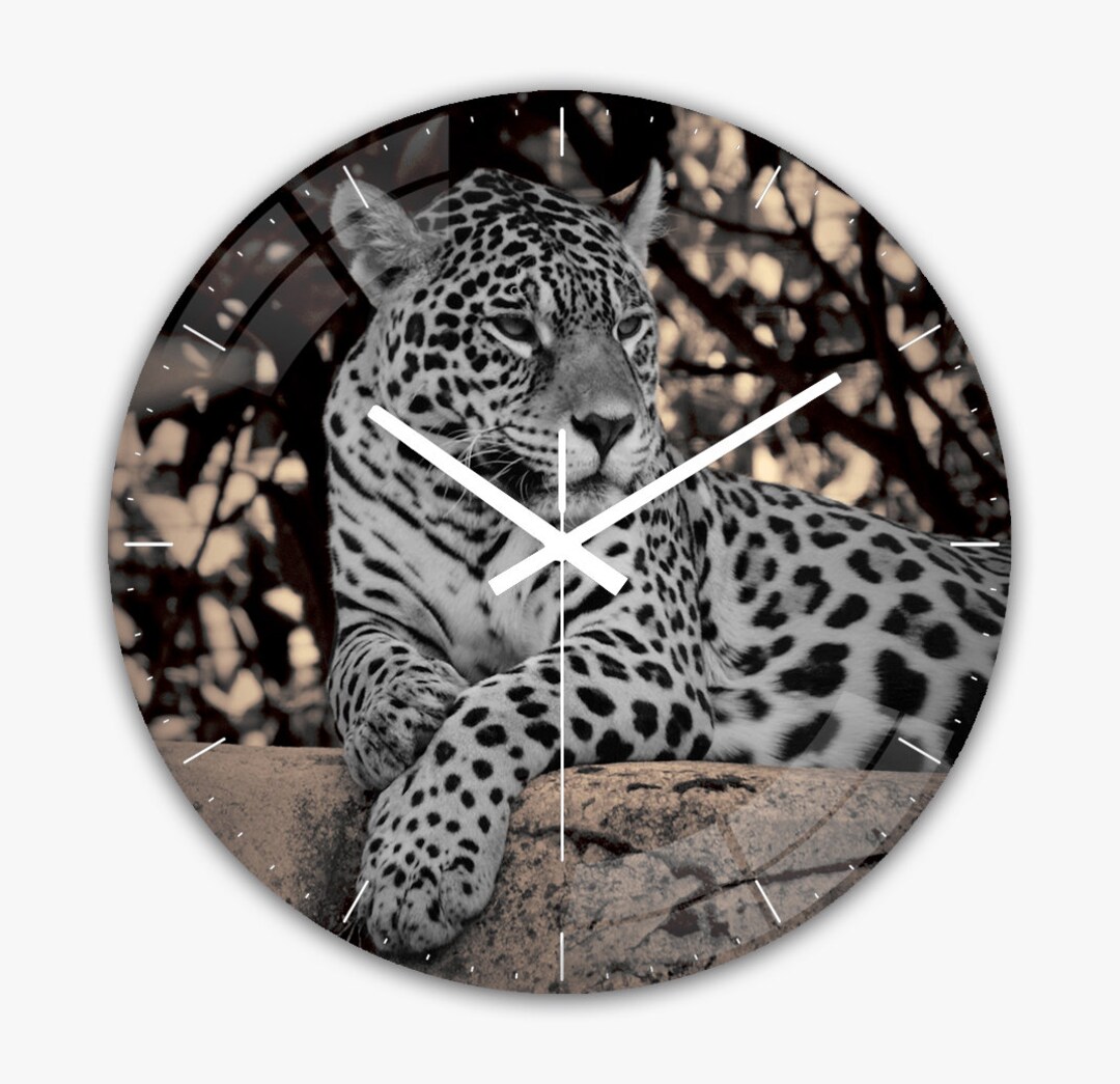 Personalized Wall Clock Leopard • Clock Gift • Decorative Wall Clock ...