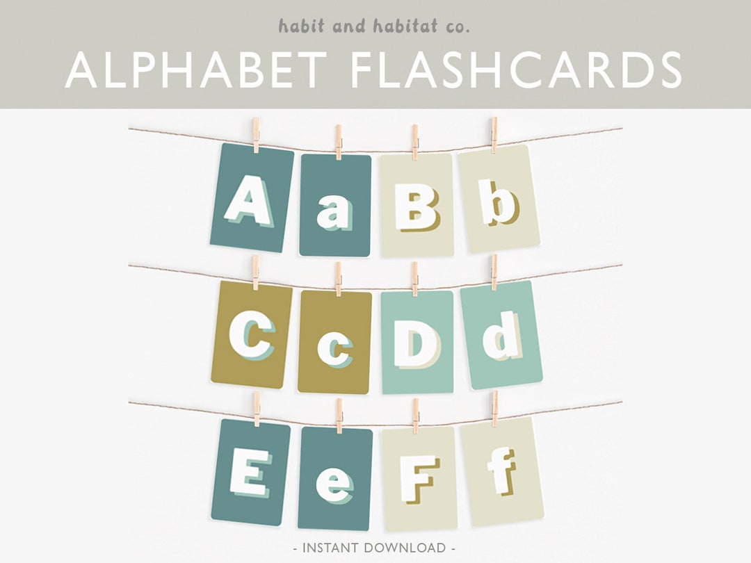 Alphabet Flashcards, ABC Flash Cards, Educational Cards, Learning Abcs ...