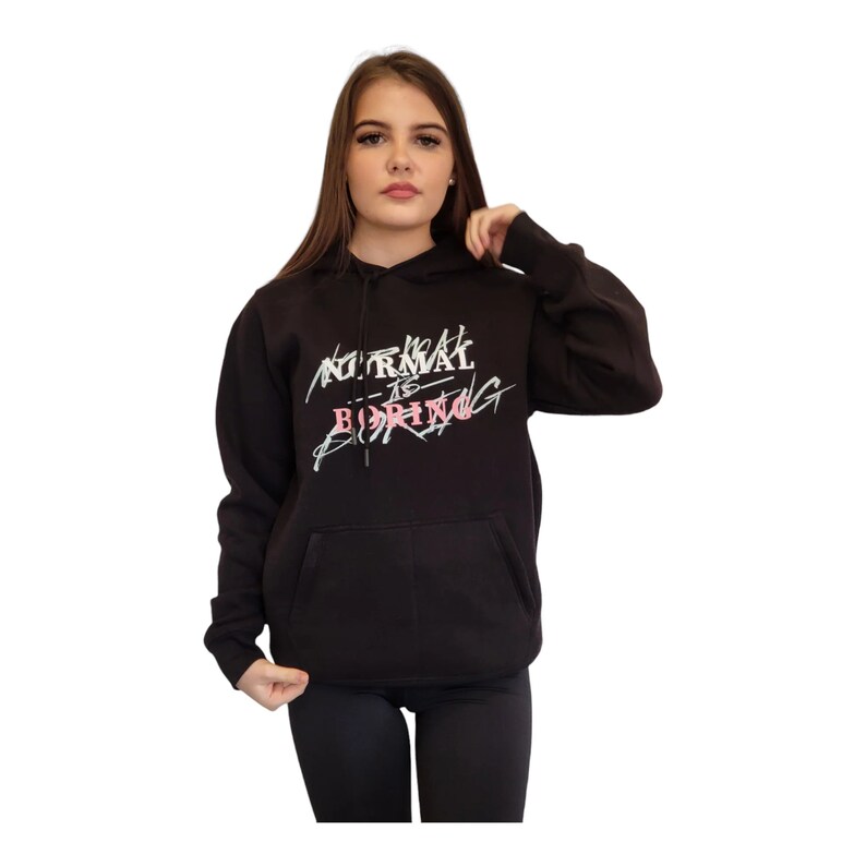 NORMAL IS BORING Hoodie, Quote Hoodie, Mental Health Hoodie, Text ...