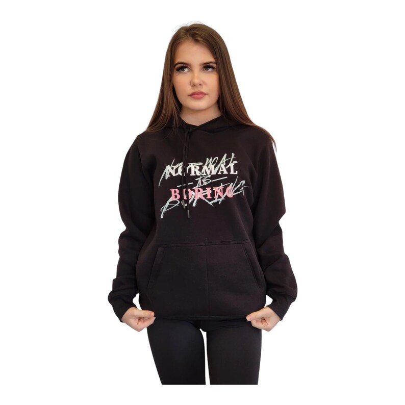NORMAL IS BORING Hoodie, Quote Hoodie, Mental Health Hoodie, Text ...
