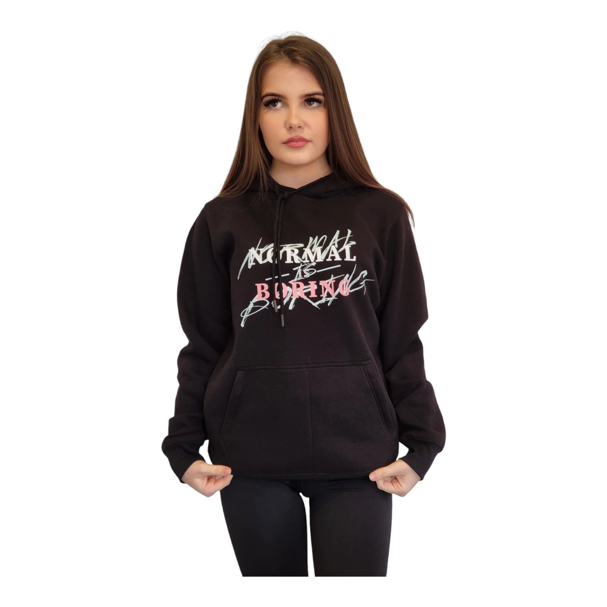NORMAL IS BORING Hoodie, Quote Hoodie, Mental Health Hoodie, Text ...