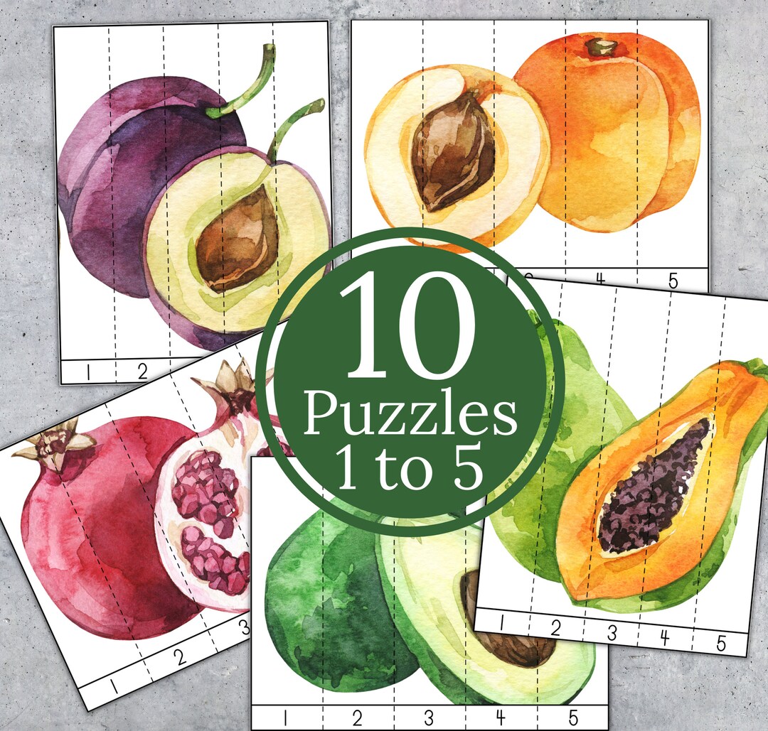Fruit Number Sequence Puzzles Printable, Montessori Fruit and ...