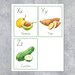 Fruit and Vegetables Alphabet Flashcards. Watercolor Letter Cards. Kids ...