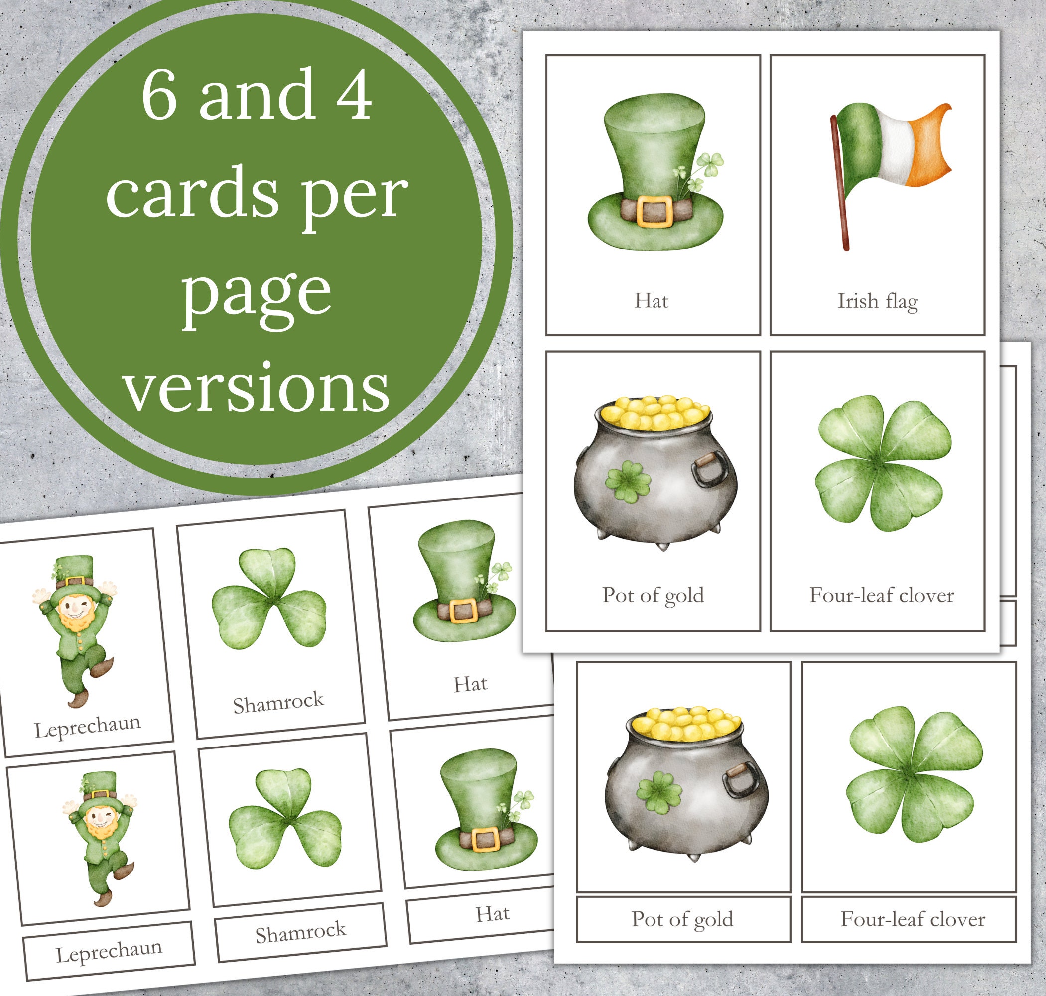 SAINT PATRICK Montessori 3-part Cards. 2 Sizes. Preschool Vocabulary ...