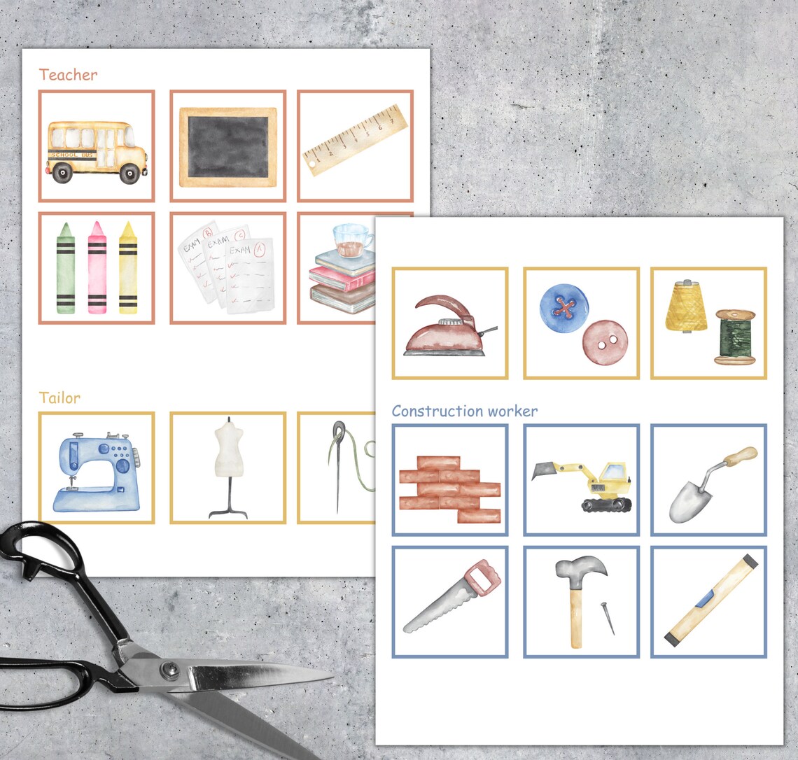 OCCUPATIONS Sorting Mats. Professions Preschool and Kindergarten ...