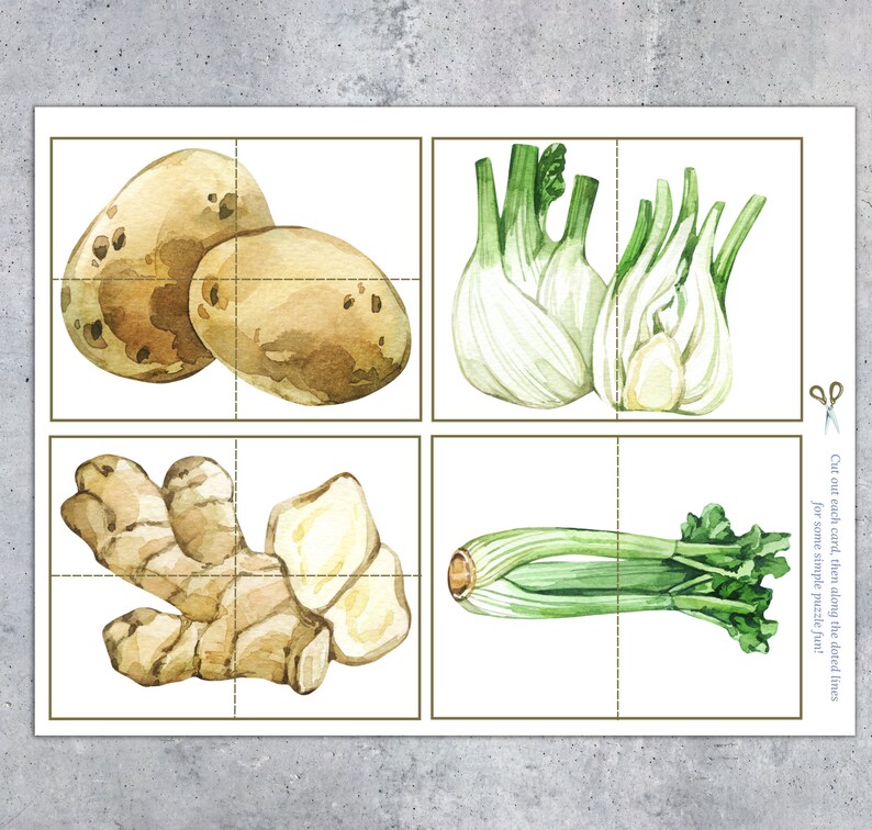 Fruit and Vegetables Matching Cards Game, Symmetry Puzzle, Toddler ...