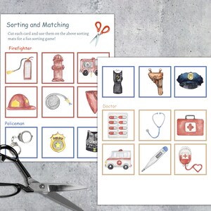 OCCUPATIONS Sorting Mats. Professions Preschool and Kindergarten ...