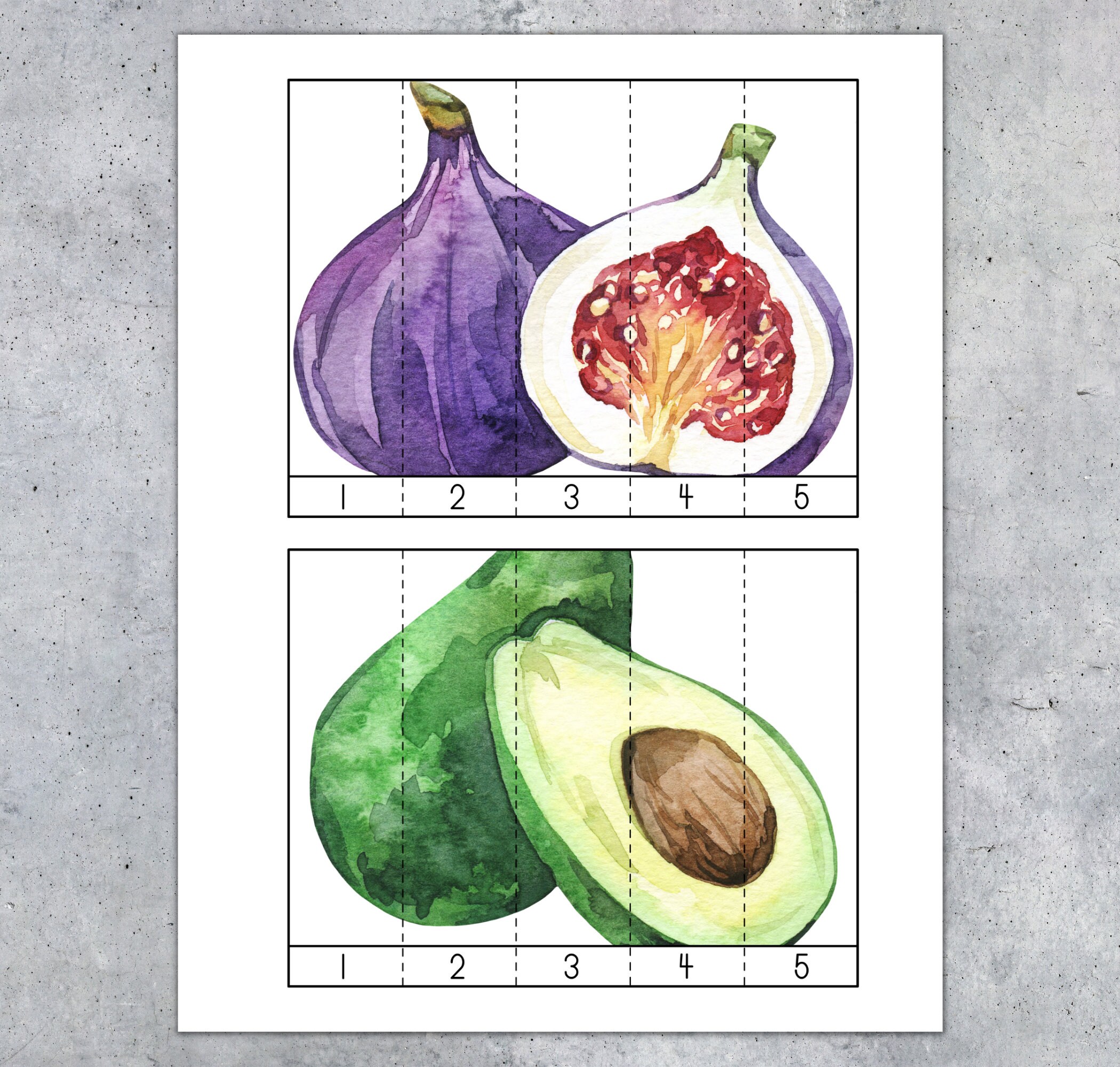 Fruit Number Sequence Puzzles Printable, Montessori Fruit and ...