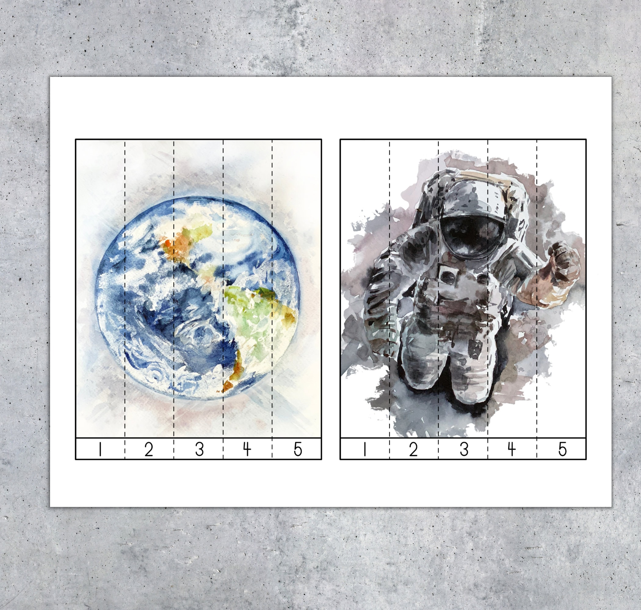 Outer Space Number Sequence Puzzles Printable, Montessori Space ...