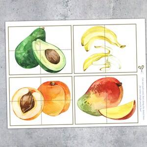 Fruit and Vegetables Matching Cards Game, Symmetry Puzzle, Toddler ...