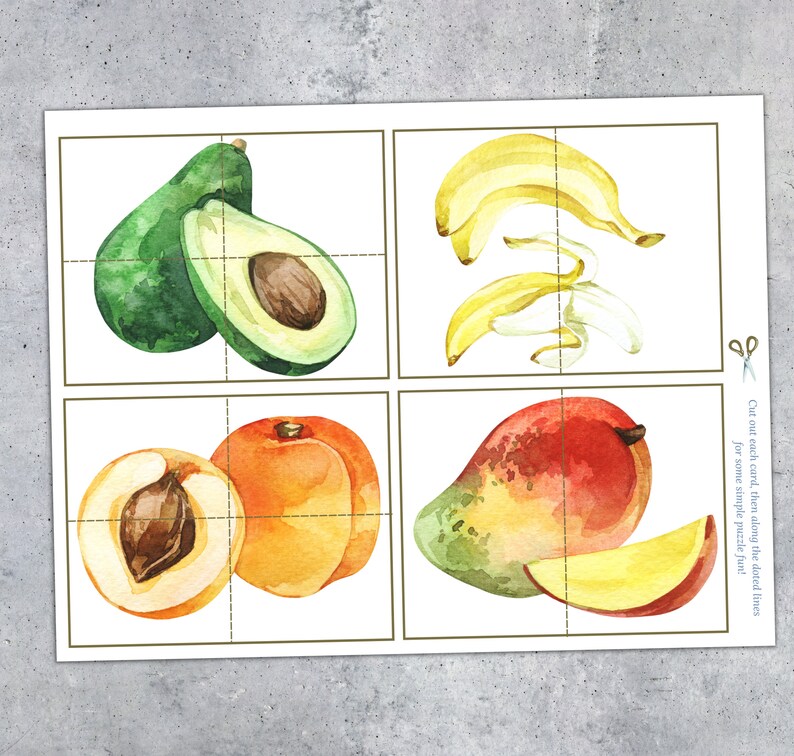 Fruit and Vegetables Matching Cards Game, Symmetry Puzzle, Toddler ...