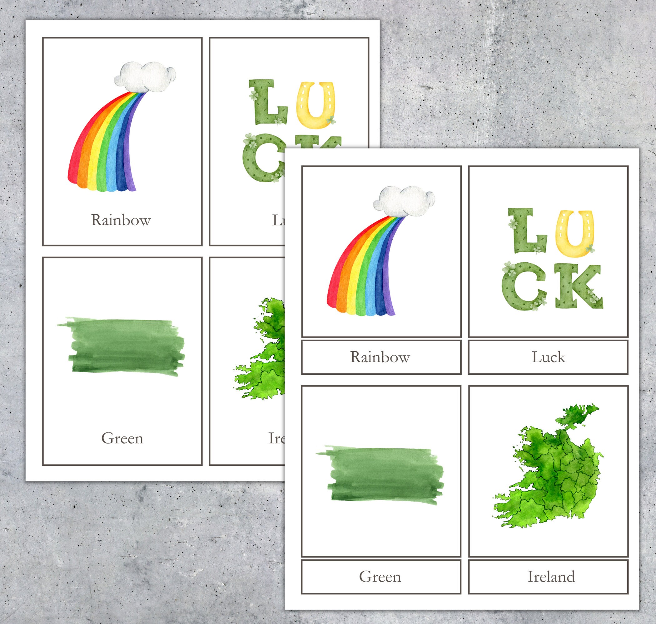 SAINT PATRICK Montessori 3-part Cards. 2 Sizes. Preschool Vocabulary ...