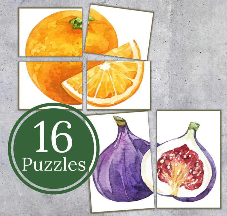 Fruit and Vegetables Matching Cards Game, Symmetry Puzzle, Toddler ...