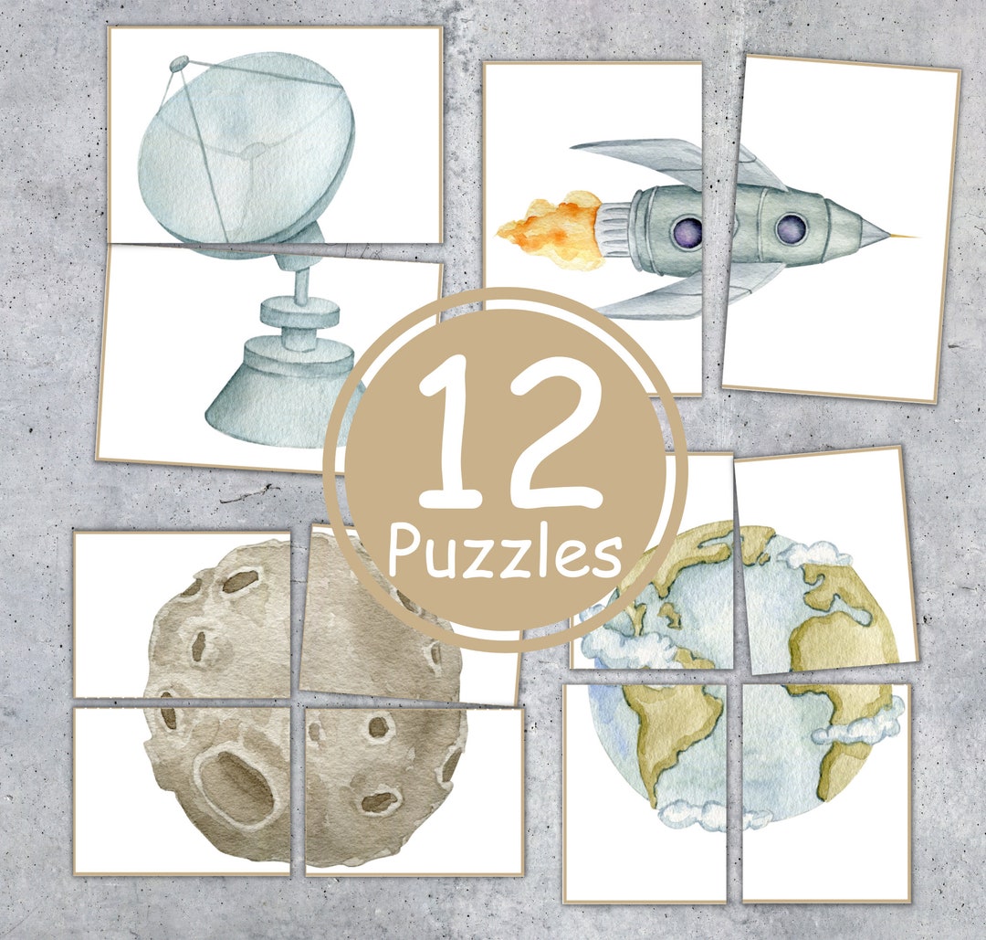 SPACE Matching Cards Game, Symmetry Puzzle, Toddler Preschool Activity ...