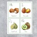 Fruit and Vegetables Alphabet Flashcards. Watercolor Letter Cards. Kids ...