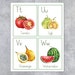 Fruit and Vegetables Alphabet Flashcards. Watercolor Letter Cards. Kids ...