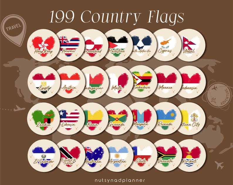 199 Country Flags Instagram Travel Highlight Cover | 199 Countries and ...