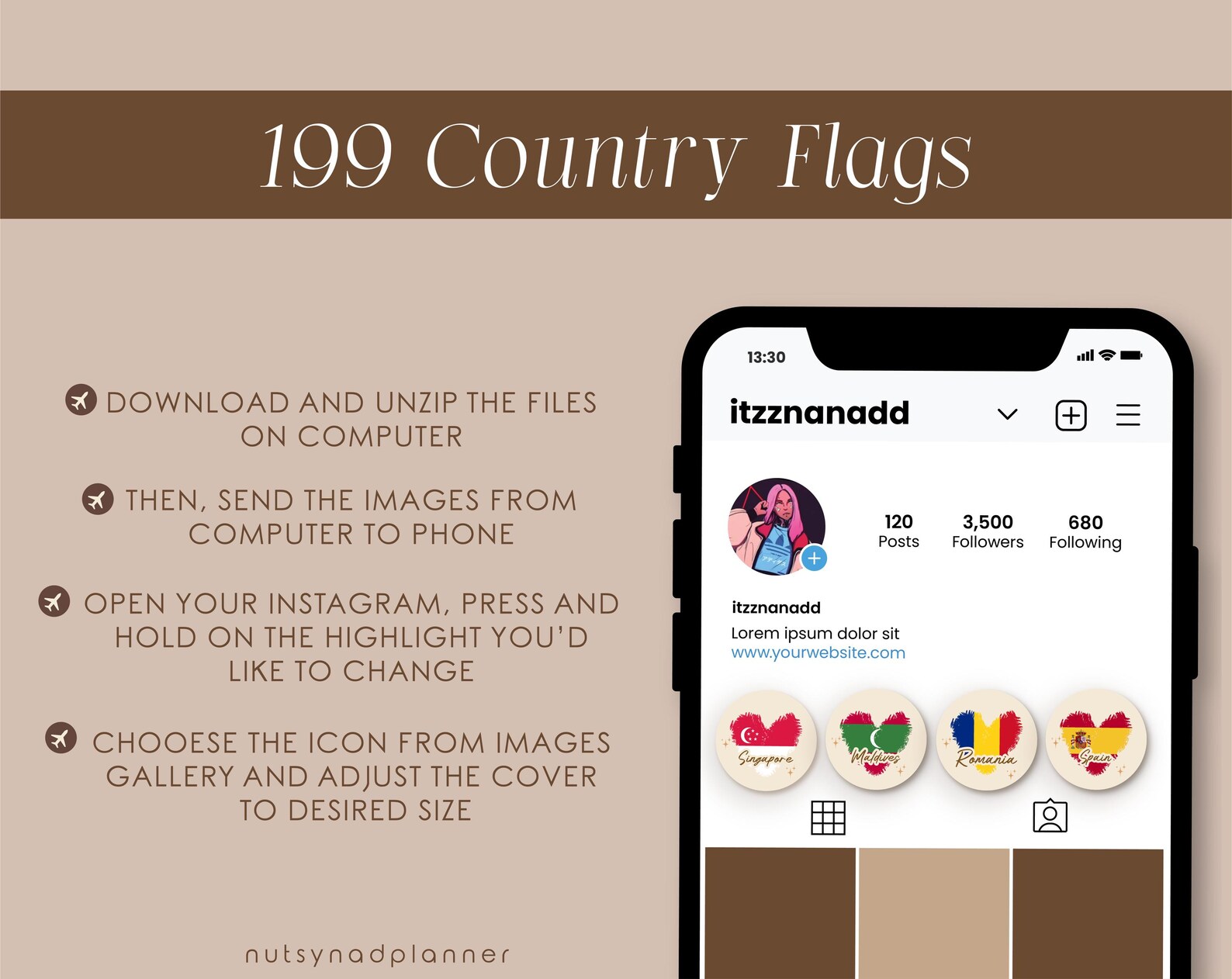 199 Country Flags Instagram Travel Highlight Cover | 199 Countries and ...