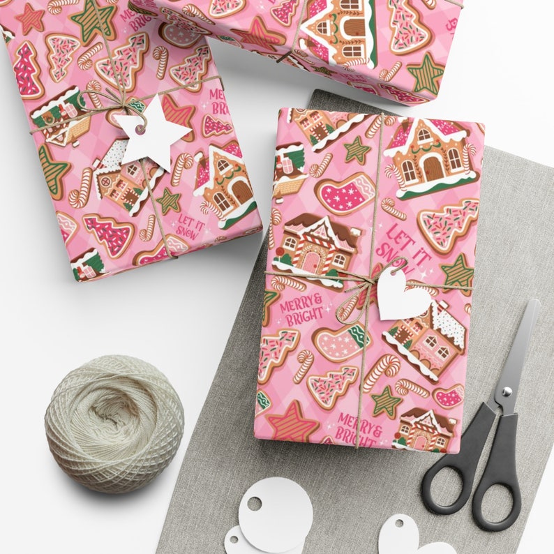 Cute Printable Christmas Digital Paper Set, Christmas Gift Wrap ...