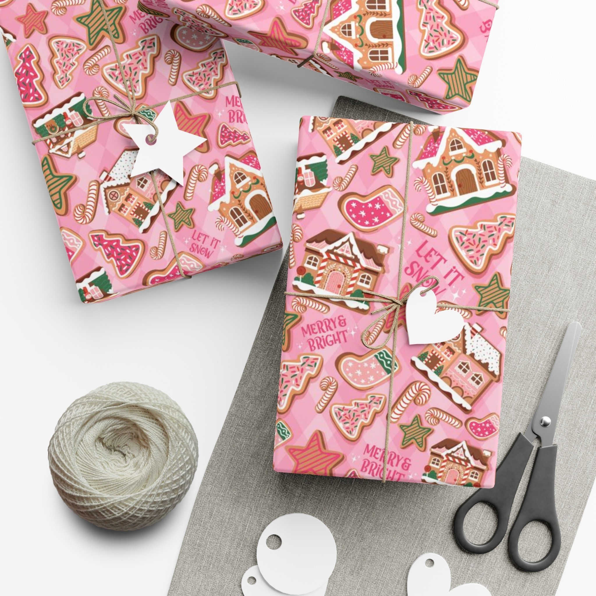 Cute Printable Christmas Digital Paper Set, Christmas Gift Wrap ...