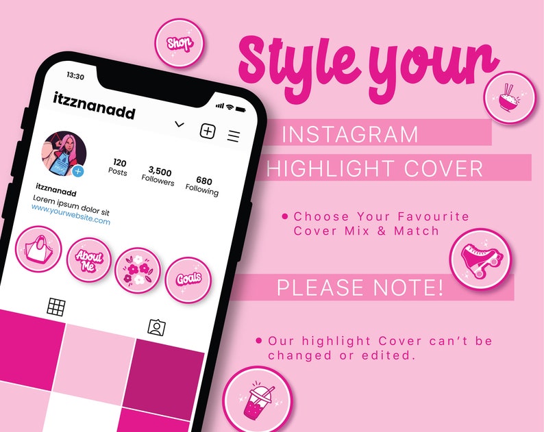 90 Sweet Pink Instagram Highlight Cover - Etsy