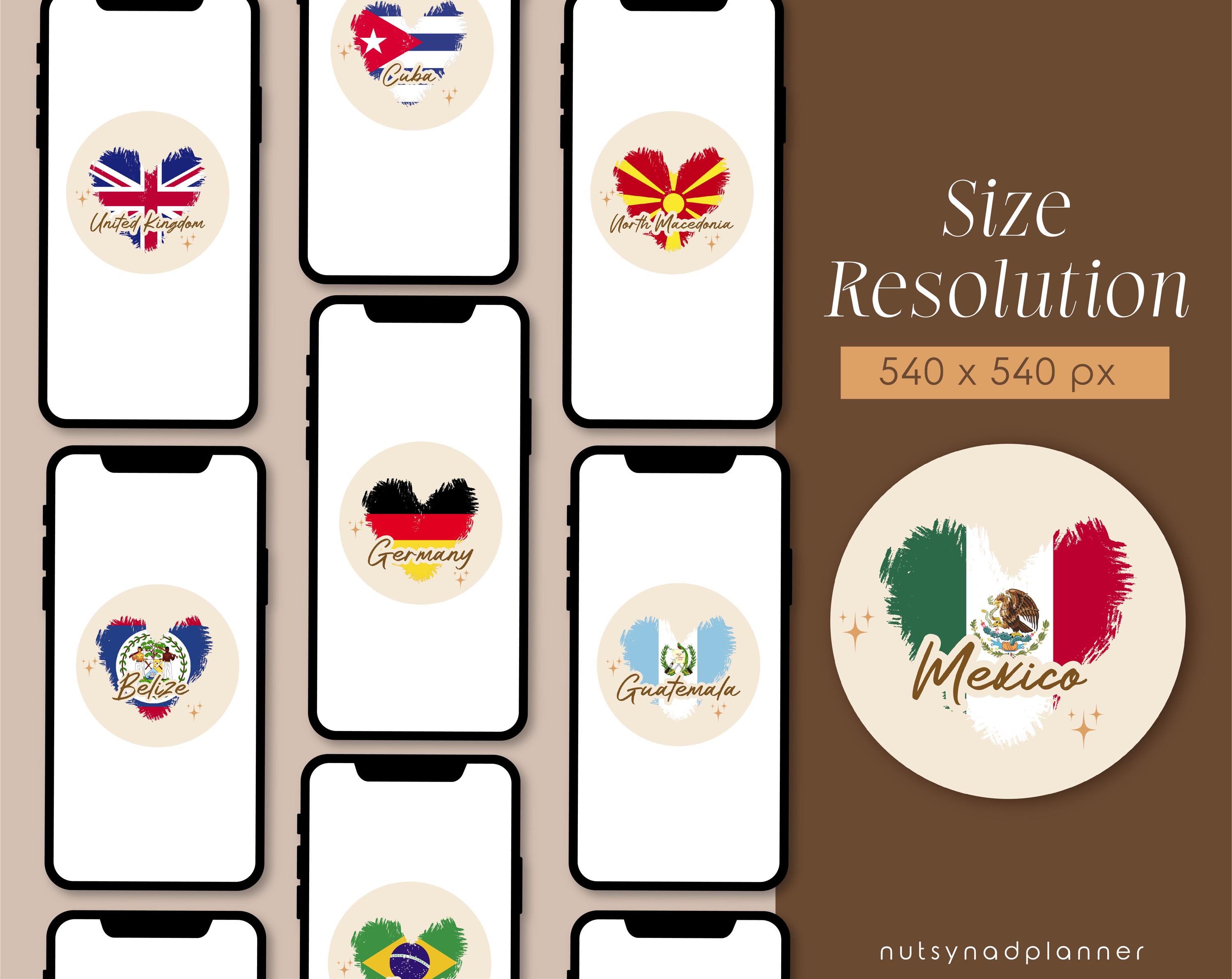 199 Country Flags Instagram Travel Highlight Cover | 199 Countries and ...