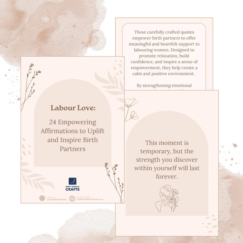 Positive Labour Support Cards | Pregnancy Journal | Birth Plan Template ...