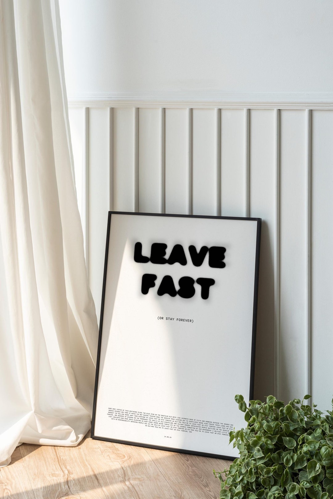Leave Fast Sam Fender Poster Original Typography Print Wall Art - Etsy