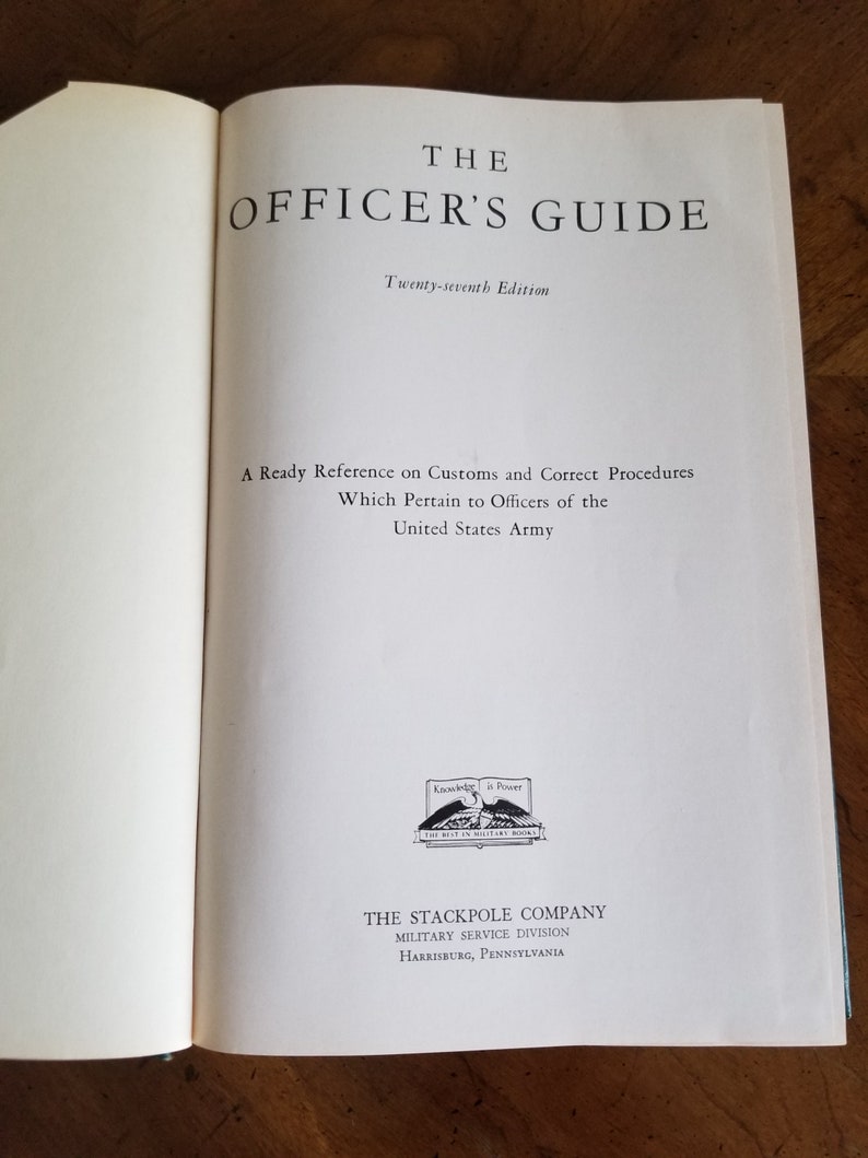 The Officer's Guide United States Army 1961 27th - Etsy