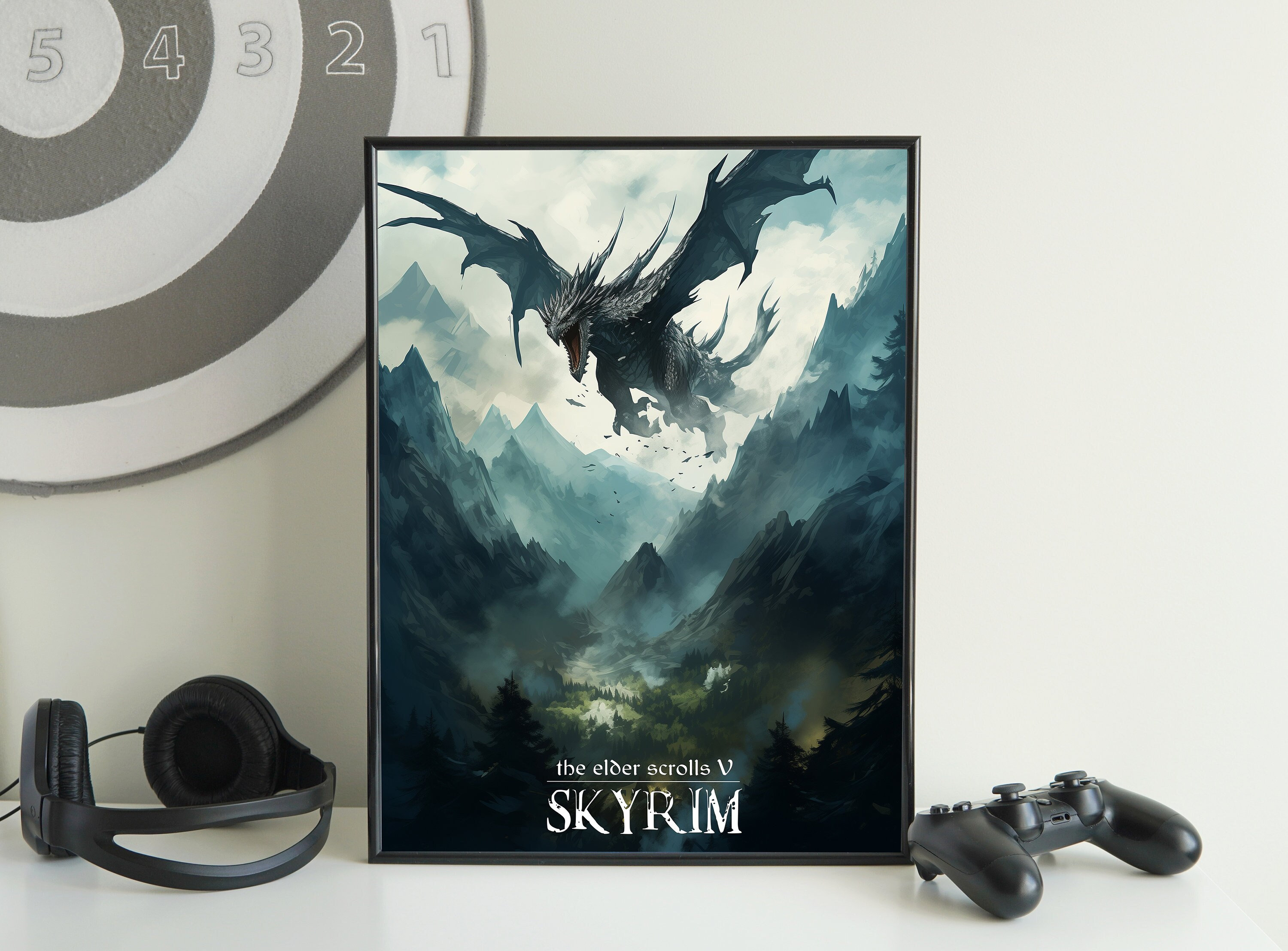 Skyrim Decor Skyrim Poster Digital File Skyrim Map Scenery Gaming Decor ...