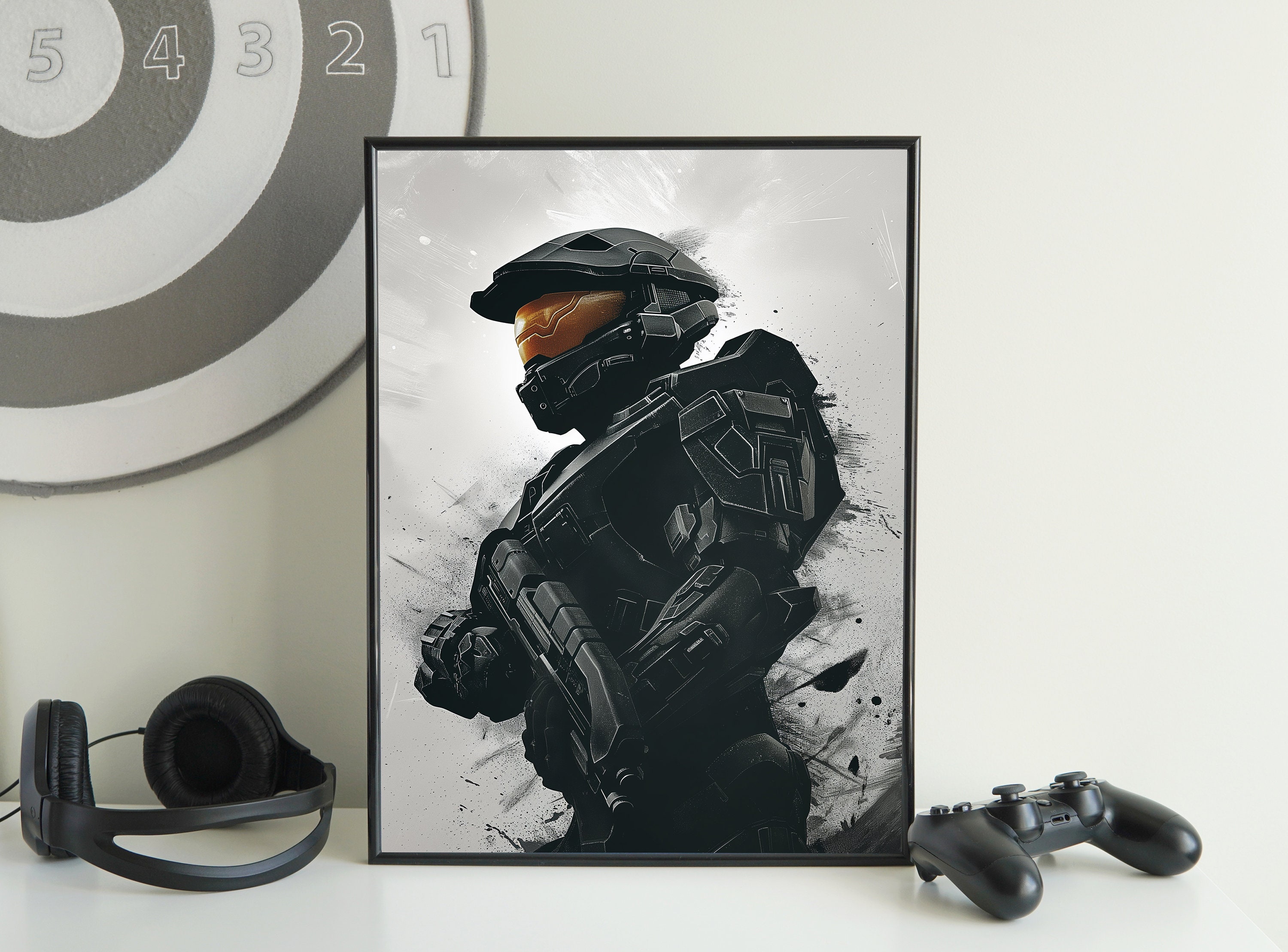 Master Chief Poster Print Halo Gaming Poster Video Game Decor Mancave ...
