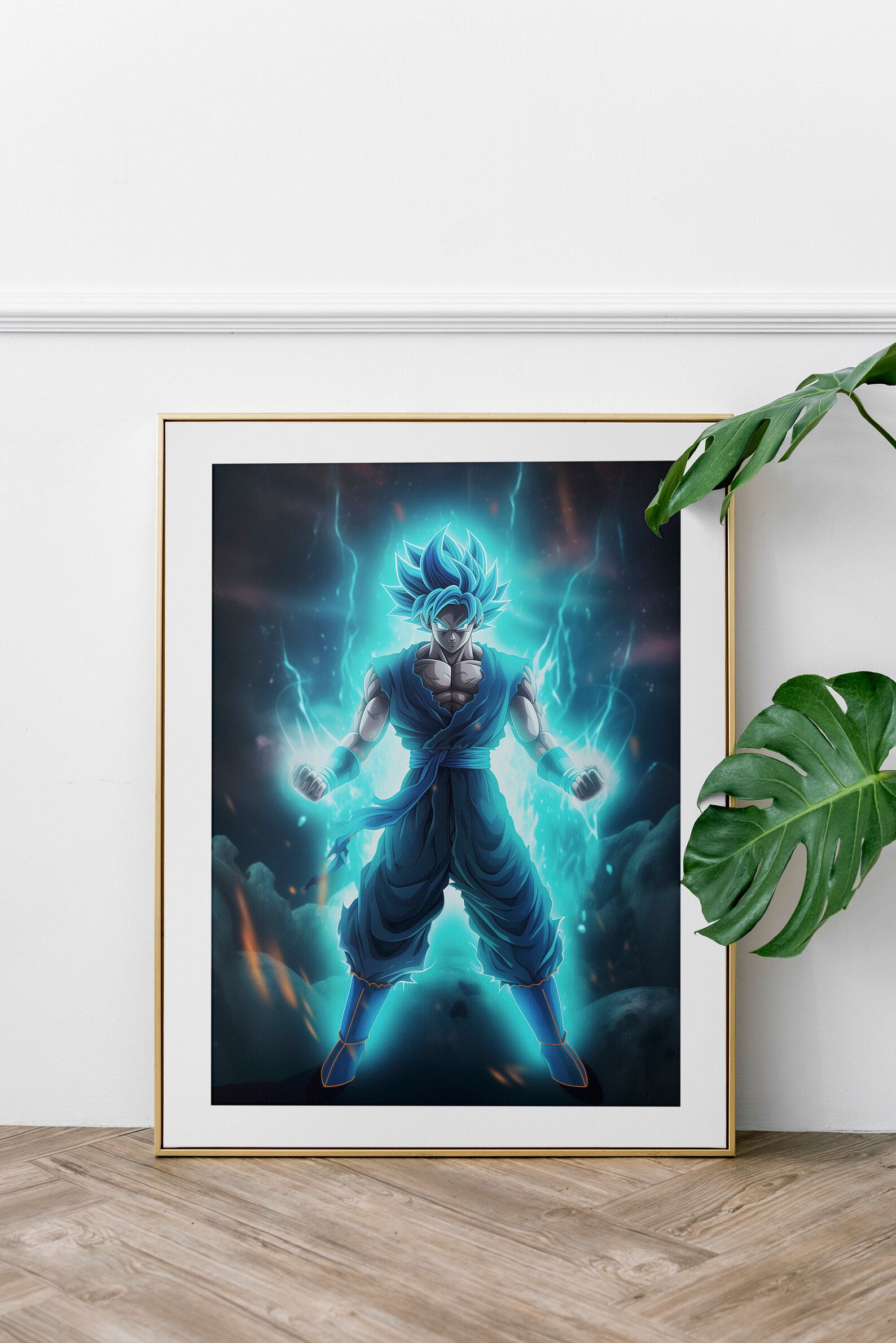 Goku Blue Super Saiyan Poster Dragonball Z Goku Blue Digital Download ...