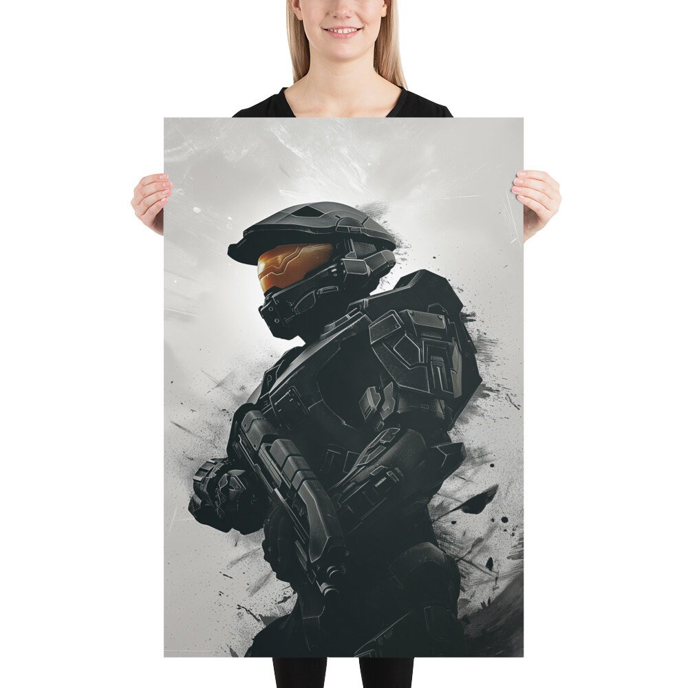 Master Chief Poster Print Halo Gaming Poster Video Game Decor Mancave ...