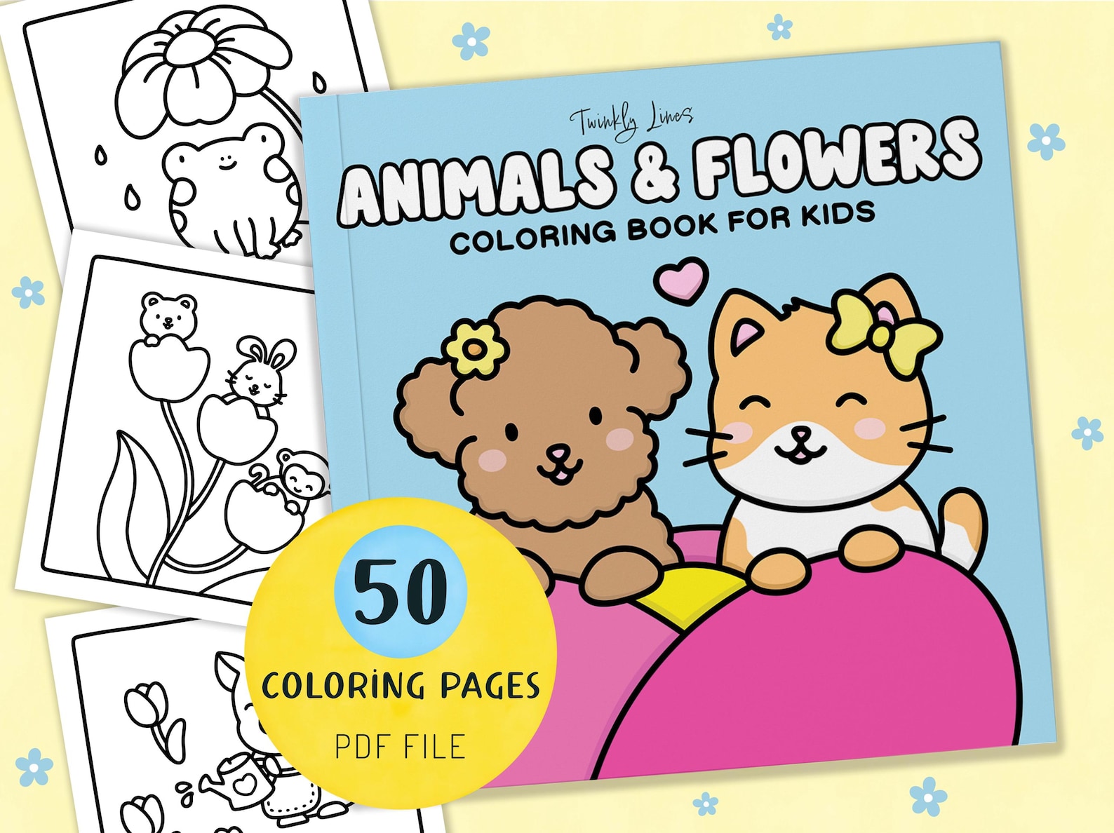 Easy Bold Animal Coloring Book for Kids Cute Cozy Coloring Book Simple ...
